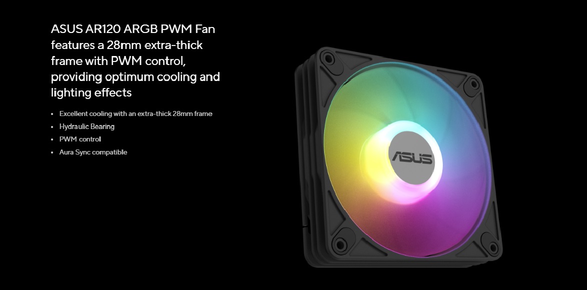 Asus AR120 ARGB PWM SINGLE PACK, ROG, AR120, ARGB, 1X120 mm, PWM Fan ...