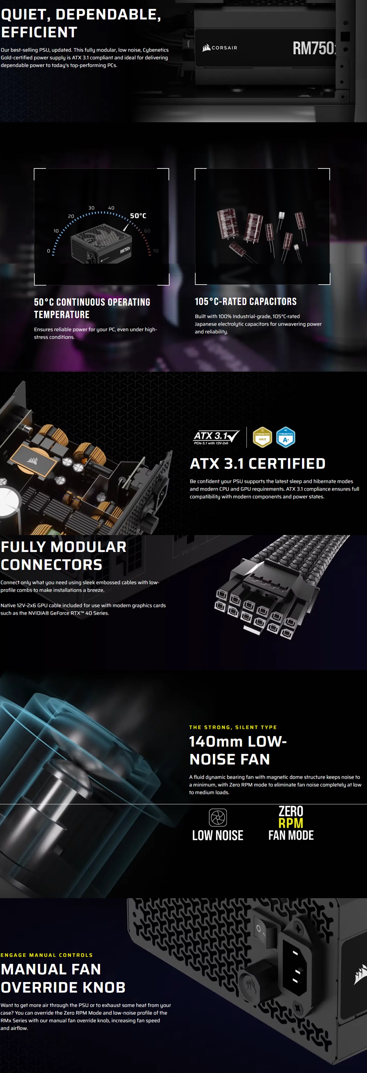 CP-9020285-AU - CORSAIR RMx Series RM750x Cybenetics Gold AT